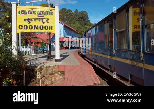 Coonoor, Tamil Nadu, India - Circa December 2019. View of Coonoor train ...