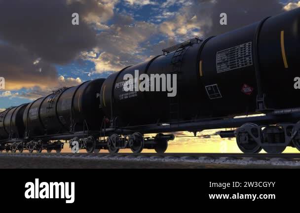 Petroleum transportation in the oil tank wagon by the freight train via ...