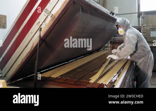 joint of floor coverings. workflow, process of lamination, painting ...