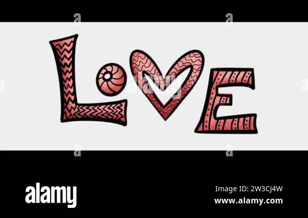 Cartoon illustration love word cute Stock Videos & Footage - HD and 4K ...