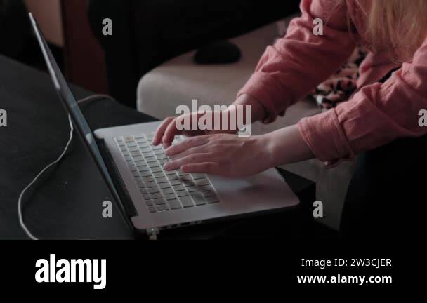 businessman hands type on laptop keyboard business 4K Hands touch ...