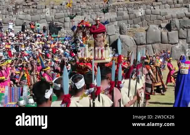 Cusco, Peru - 06 24 2015 Inca King Traditional Costumes Inti Raymi ...