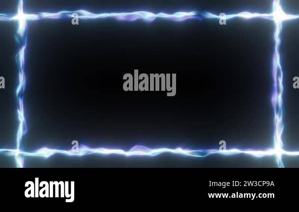 Glowing Border Rectangle Template of Moving Waves Sparkle and Shine ...