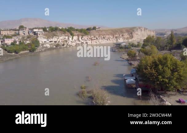 Hasankeyf, Turkey - October 2019: Remains of the town of Hasankeyf on ...