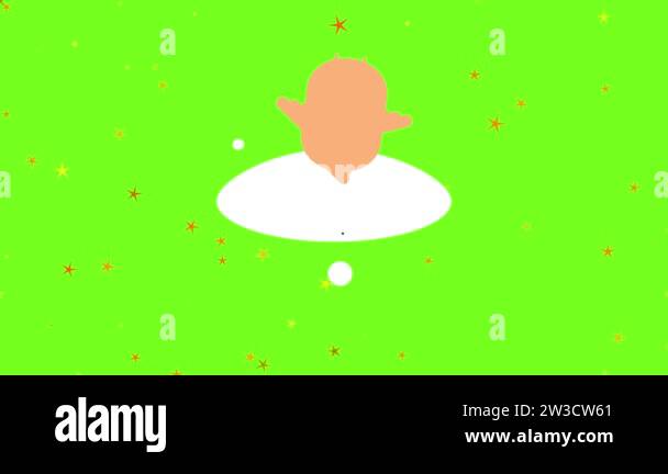Bouncing Flat Elements Forming Cute Childish Drawing Of A Baby Chicken ...