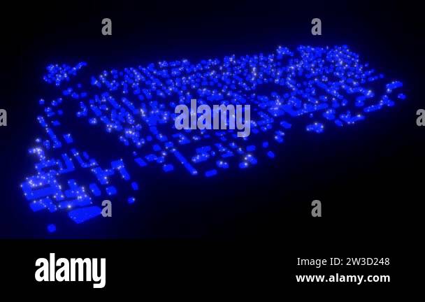 layout of electricity in the town black background. Modern illustration ...