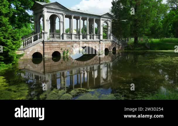 Marble bridge. Pushkin. Catherine Park. Tsarskoye Selo. The ...