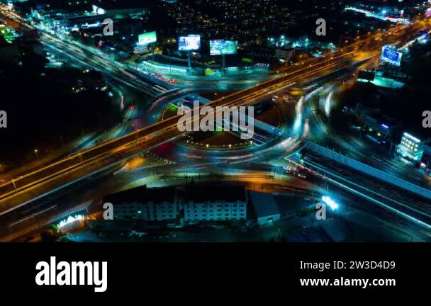 4k, Time lapse expressway top view, Circl Road traffic an important ...