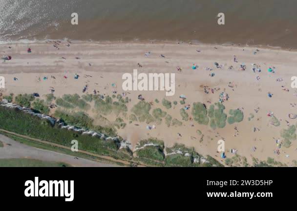 Aerial footage of the British seaside town of Hunstanton Norfolk ...