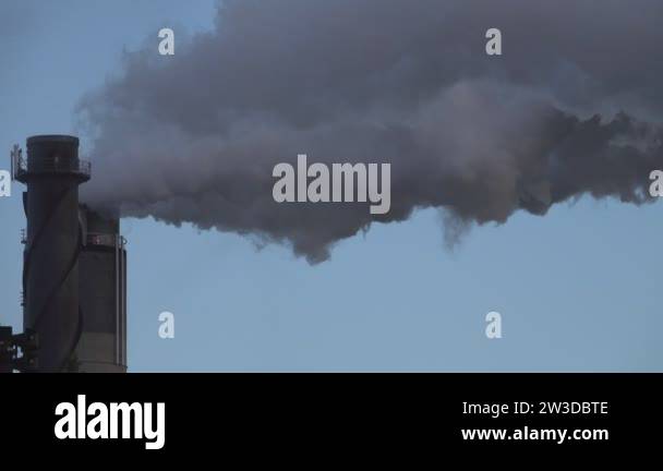 Heat power station, steam billows from power plant Stock Video Footage ...