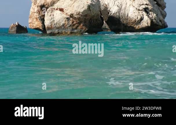 Aphrodite's Stone on Petra tou Romiou or Aphrodite Rock Beach, one of ...