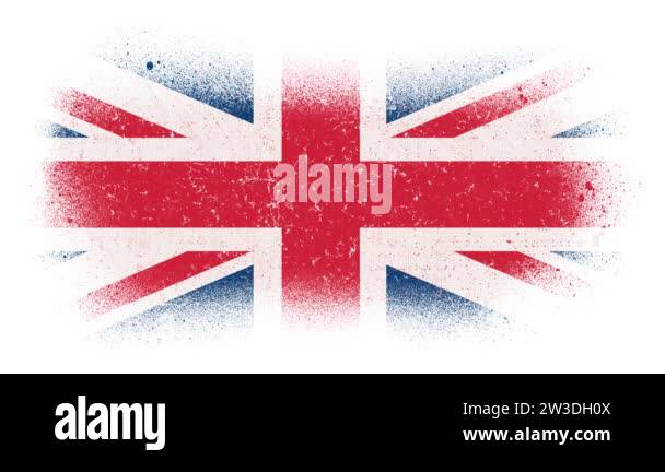 United Kingdom Flag Reveal With Paint Brush Splatter Mask/ 4k animation ...