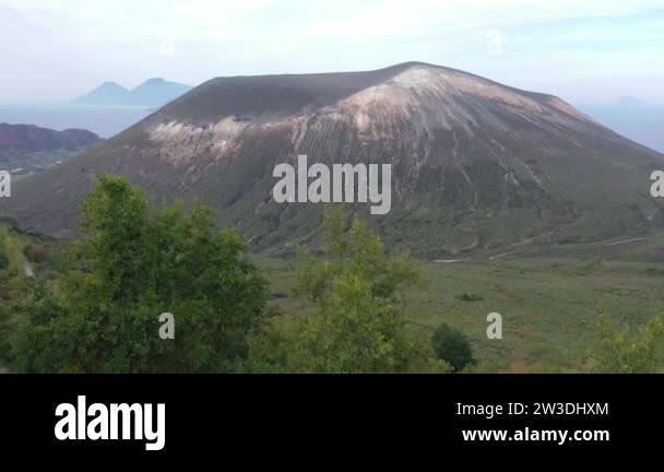 Beautiful aerial video from flying drone of Amazing grand Vulcano ...