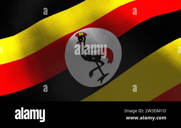Uganda waving flag. Seamless cgi animation highly detailed fabric ...