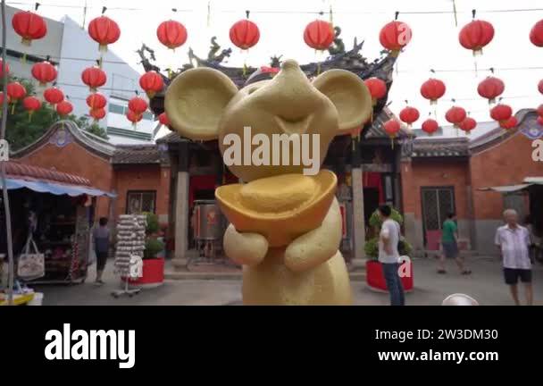 Rat Statue at snake temple in 2020 zodiac ray year Stock Video Footage ...