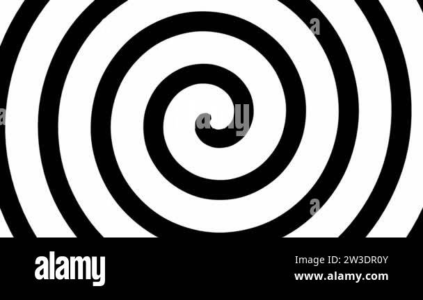 Black and white hypnosis spiral loop, animation Stock Video Footage - Alamy