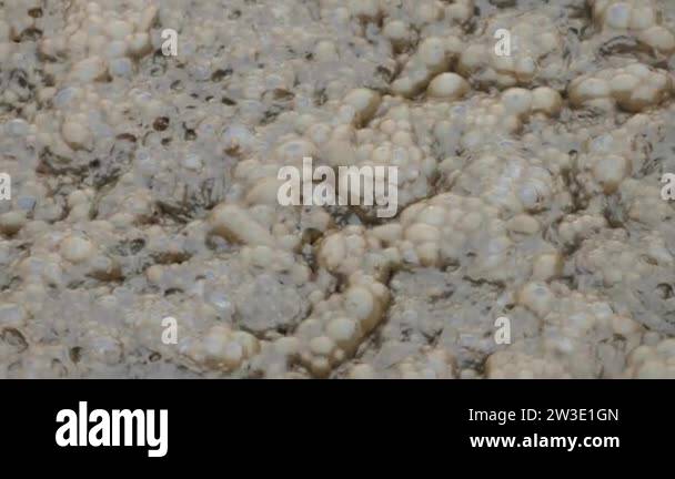 Waste water treatment plant - bubbling sludge tank Stock Video Footage ...