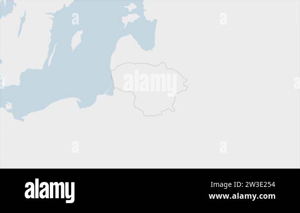 Lithuania map highlighted in Lithuania flag colors and pin of country ...