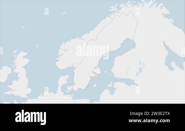 Sweden map highlighted in Sweden flag colors and pin of country capital ...