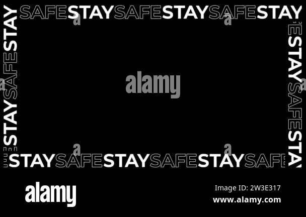 Seamlessly looping typography frame of multiple morphing words "STAY ...