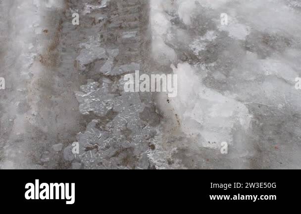 pattern on ice. Icy glass natural pattern closeup. Frost and sun on ...