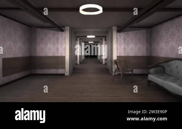 Optical illusion of corridor. Animation. Corridor distorted in space ...