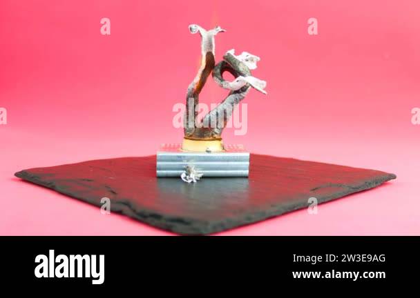 Stop motion animation Pharaohs snakes. Fire off with calcium gluconate ...