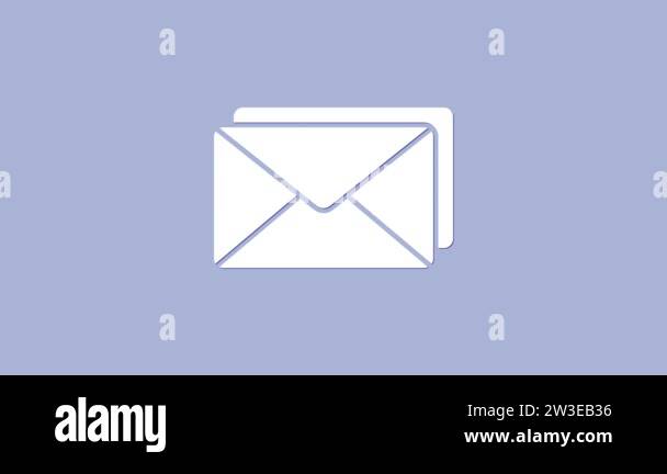White Envelope icon isolated on purple background. Email message letter ...