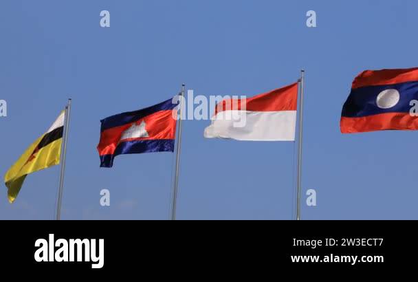 Asean member national flags Stock Videos & Footage - HD and 4K Video ...