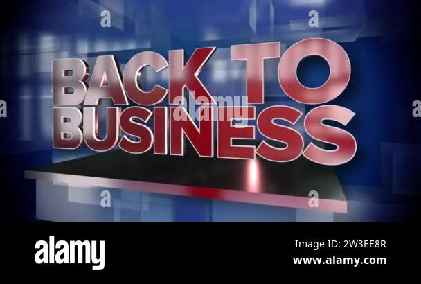 A 3D red and blue dynamic Back to Business title page animation Stock ...