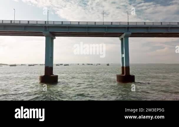 Rameshwaram, India - Circa December 2019. View of Pamban bridge in ...