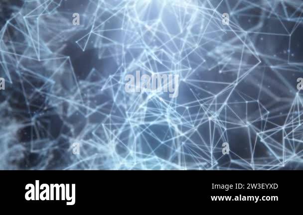 Futuristic Network Connection of Data and Glowing Geometric Plexus - 4K Seamless Loop Motion ...