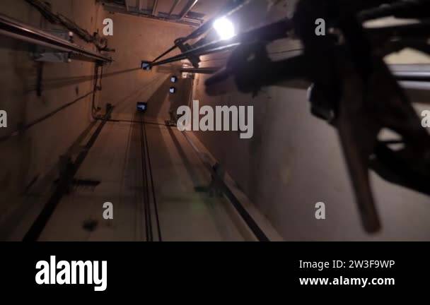 Elevator shaft tunnel. Elevator shaft of a multi-storey building Stock ...