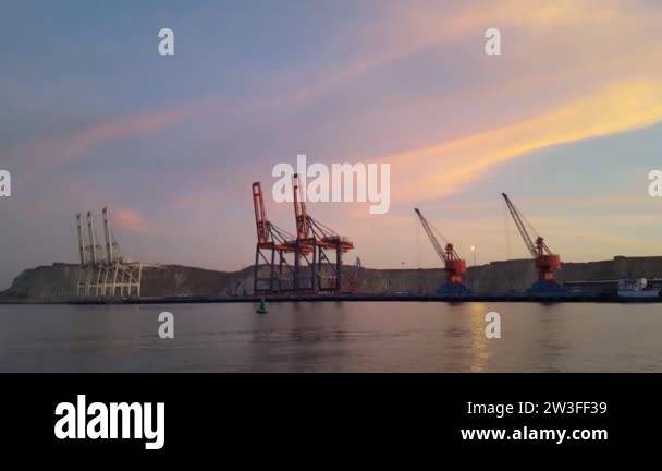 Beautiful and colorful sky of balochistan at Gawadar port Harbor ...