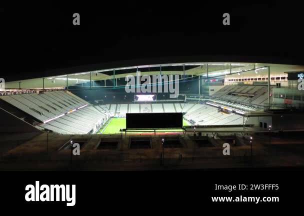 Corinthians Arena Stadium view at night in Itaquera, Sao Paulo, Brazil ...