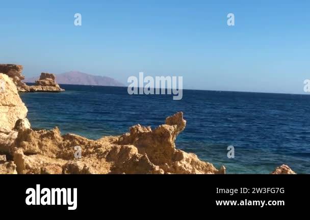 Egypt, Red Sea, Rocks and Blue Sea Sharm El Sheikh, Lagoon Bay Beach in ...