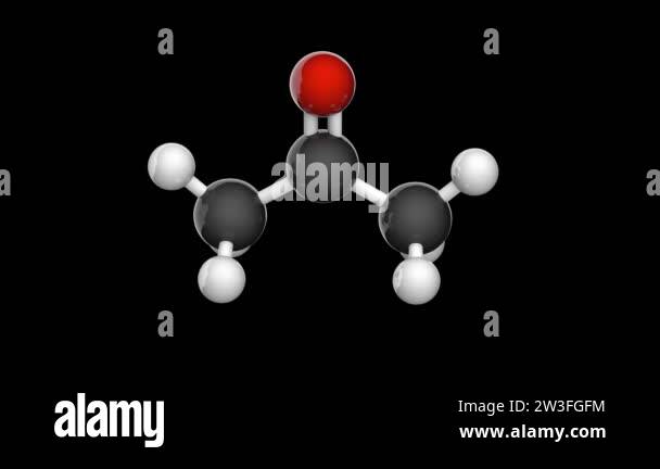 Structural chemical formula and molecular structure of acetone. Formule ...