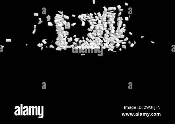 Wall explosion, destruction. 3D animation. Stonewall collapse, wall ...