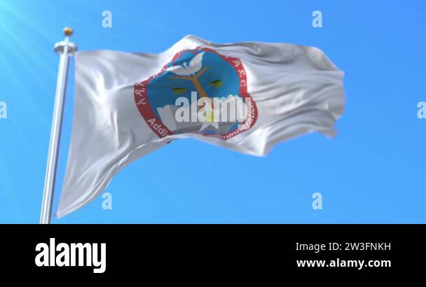 Flag of Addis Ababa, capital city of Ethiopia. Loop Stock Video Footage ...