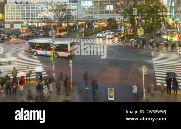 Shibuya Crossing, Tokyo, one of the busiest road intersection in the ...