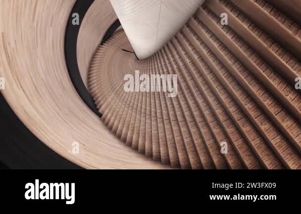 Abstract spiral ladder of brown color. Animation. Details of abstract ...