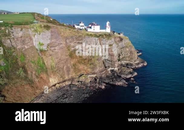 Blackhead Lighthouse in Whitehead village near Carrickfergus and ...
