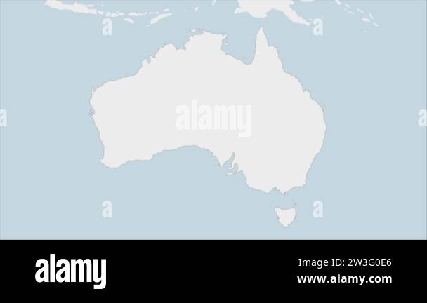 Australia map highlighted in Australia flag colors and pin of country ...