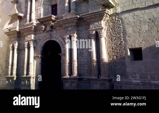 Baroque style in temple made by spanish conquerors. The Church of The ...
