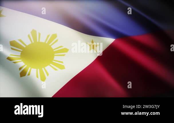 4k Philippines National flag wrinkles wind Philippine seamless loop ...