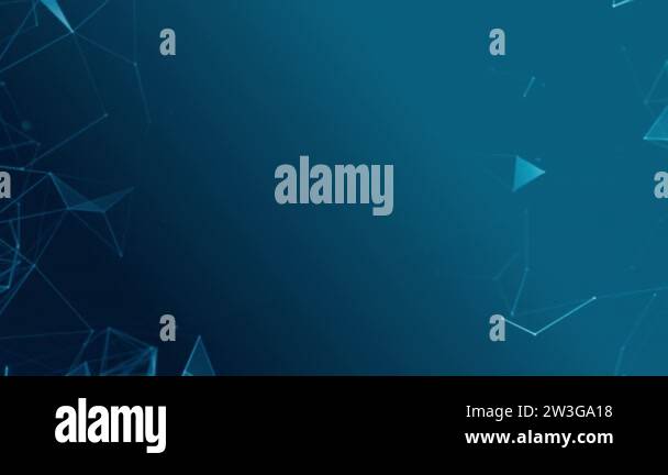Animation of floating blue networks of connected points over mid blue ...