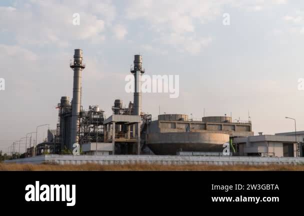 TimeLapse manufacturing oil refinery terminal is industrial facility ...