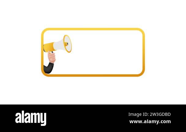 Megaphone label with join our team. Megaphone banner. Web design. Motion graphics Stock Video ...