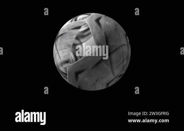 4K 3D Abstract Black and White Fantasy Alien Sphere texture morphing ...
