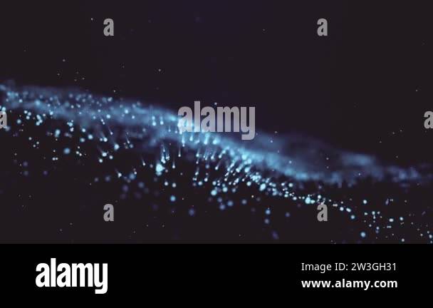 Abstract Background With Moving And Flickering Particles A Moving Wave Of Deep Color With